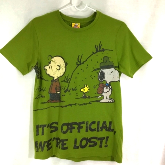Peanuts | Tops | Peanuts Lime Green Charlie Brown Snoopy Tee Shirt ...